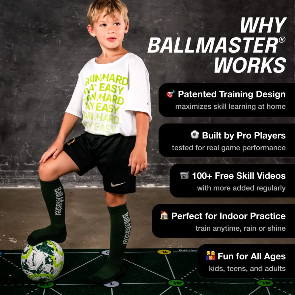 Ballmaster® – Football Training Mat with 100+ Free Drills